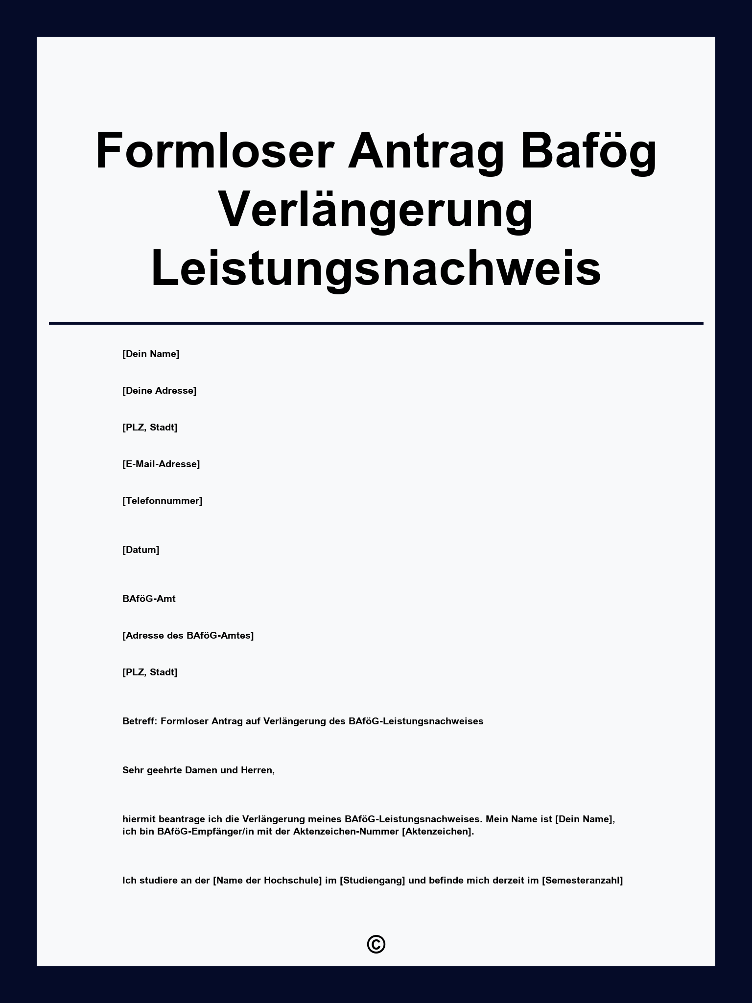 Formloser Antrag Bafög Verlängerung Leistungsnachweis